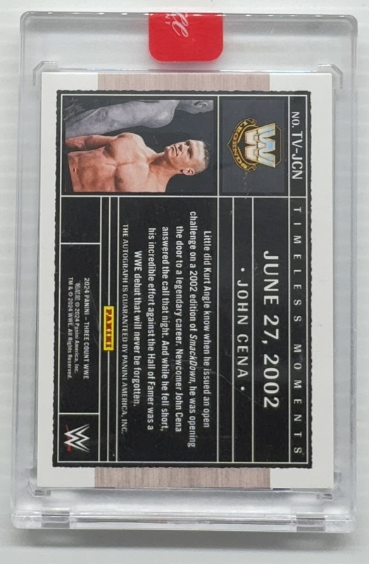 2024 Panini Three Count WWE John Cena Timeless Moments Auto Vertical ...